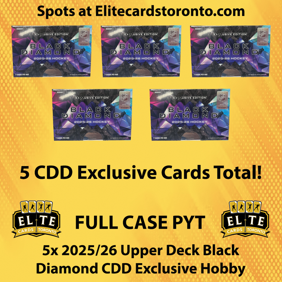 2025 - 2026 Upper Deck Black Diamond CDD Hockey Hobby Case PYT (5 Box ...